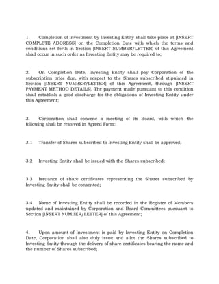 INVESTMENT AGREEMENT | PDF