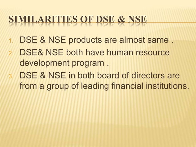 Investment analysis between DSE & NSE | PPTX