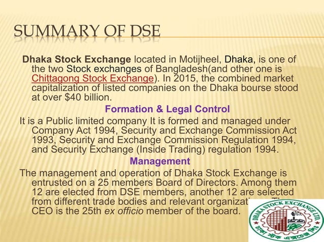 Investment analysis between DSE & NSE | PPTX
