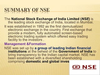 Investment analysis between DSE & NSE | PPTX