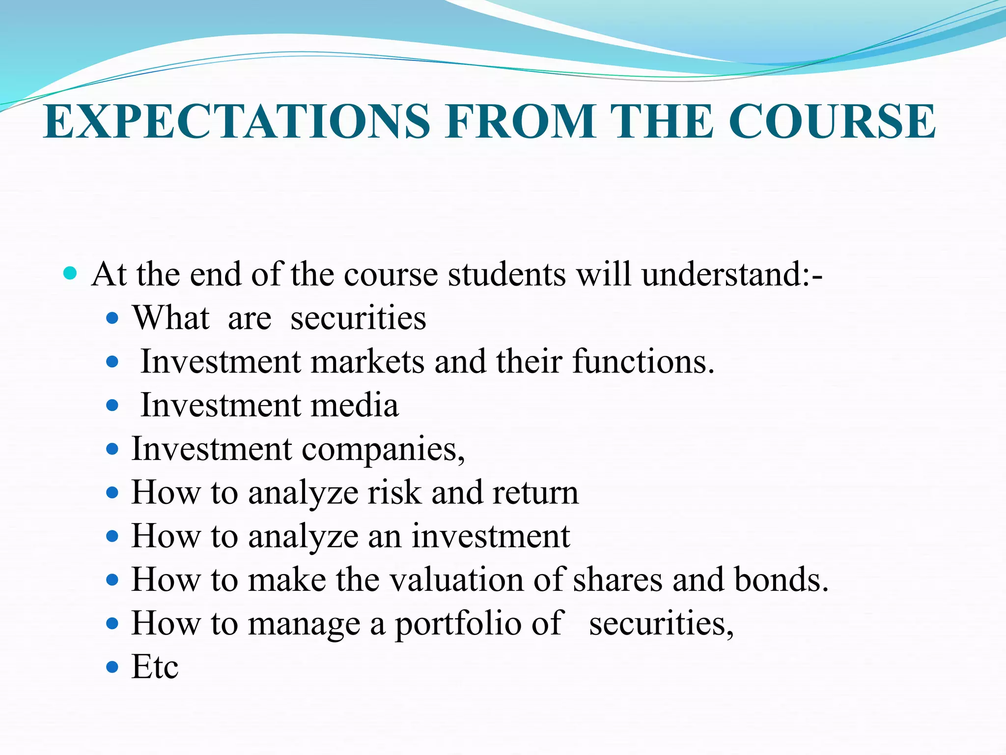INVESTMENT ANALYSIS AND PORTFOLIO MANAGEMENT (1) 111 (1).pptx | Stocks ...