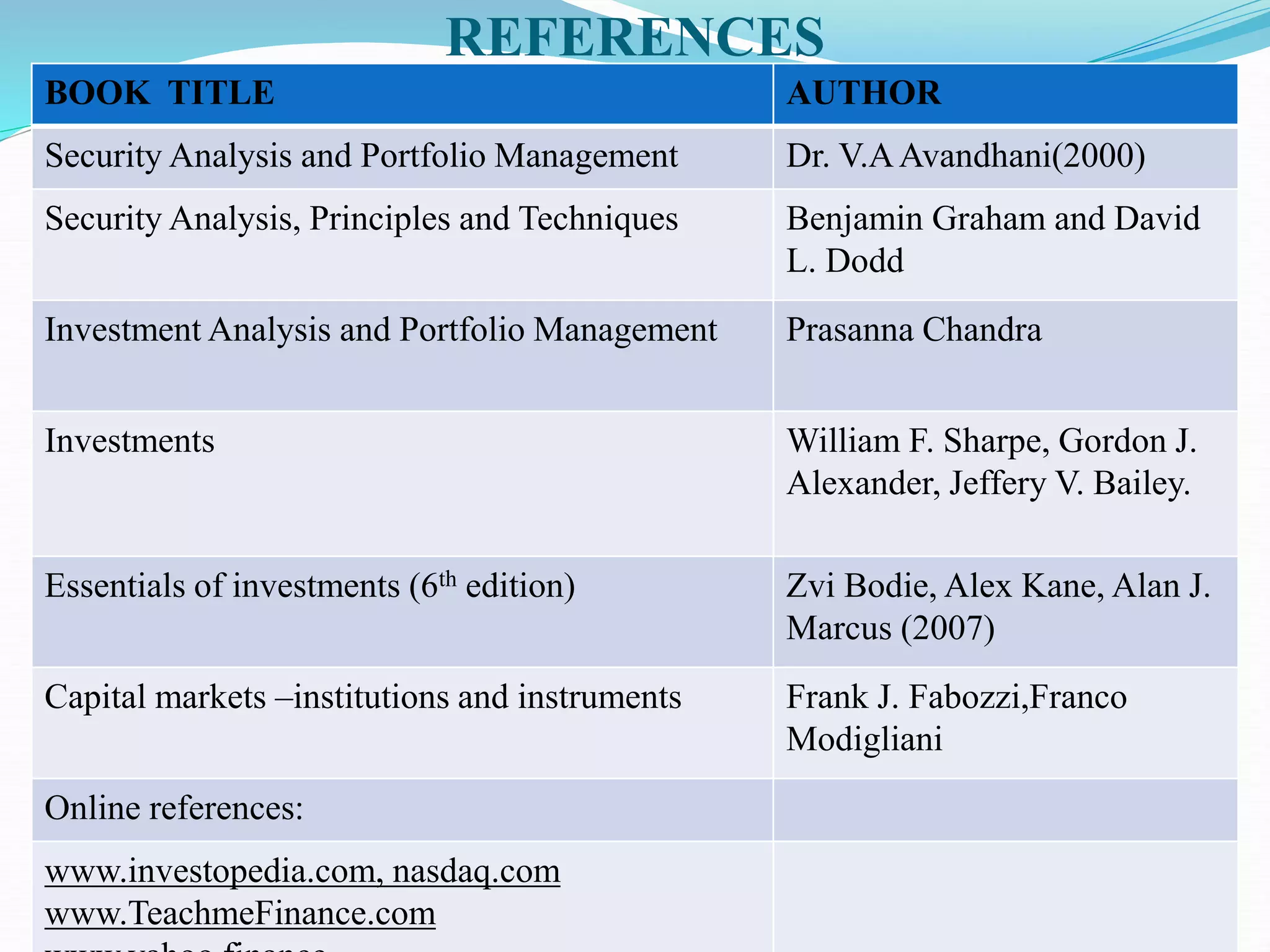 INVESTMENT ANALYSIS AND PORTFOLIO MANAGEMENT (1) 111 (1).pptx | Stocks ...
