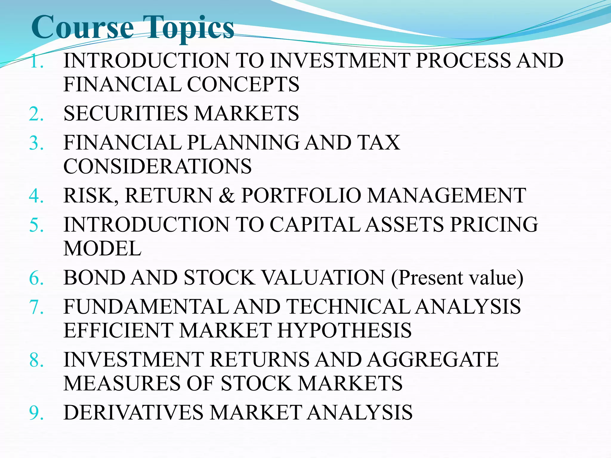 INVESTMENT ANALYSIS AND PORTFOLIO MANAGEMENT (1) 111 (1).pptx | Stocks ...