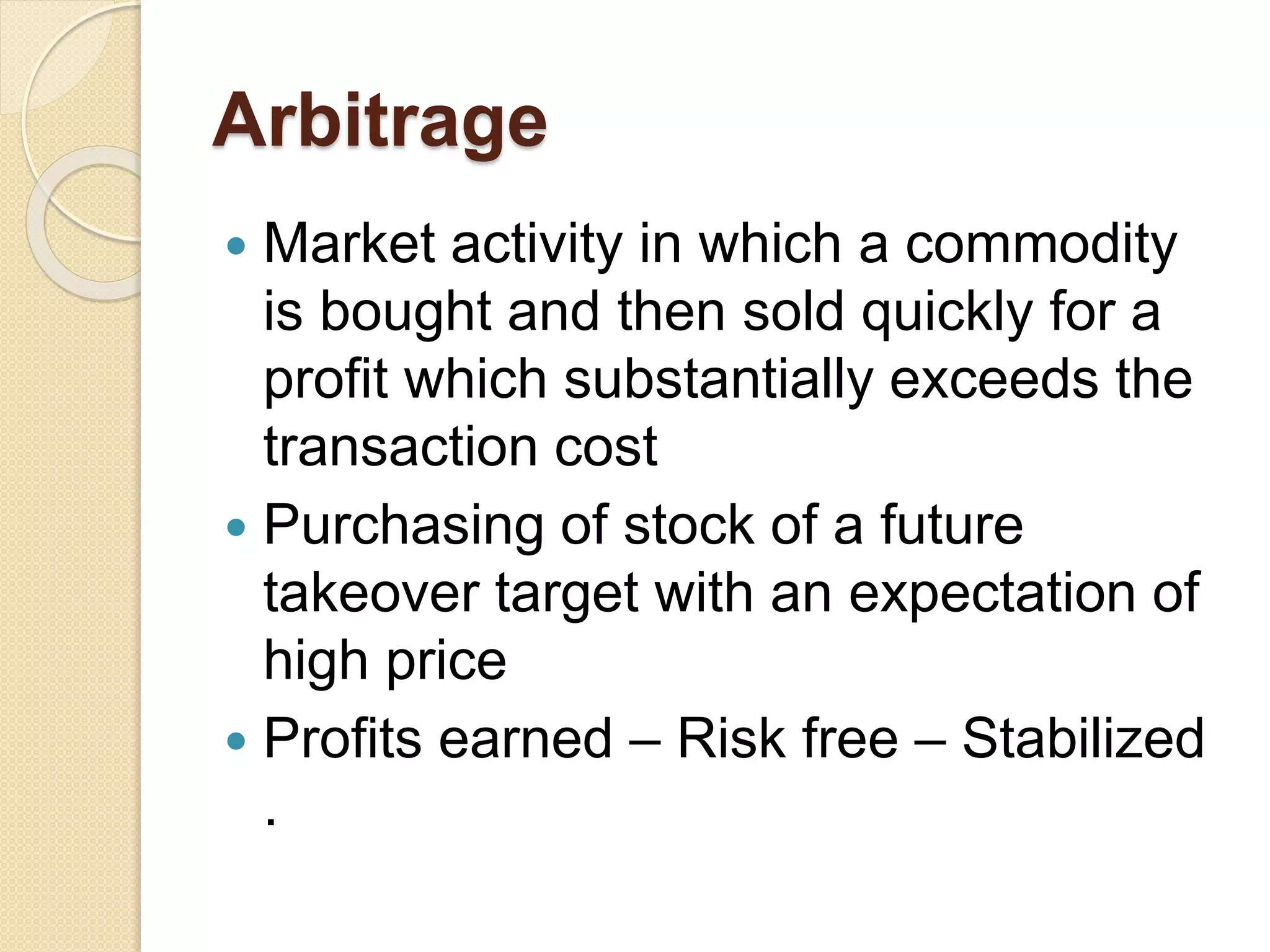 Investment Vs Speculation , Gambling and Arbitrage | PPTX