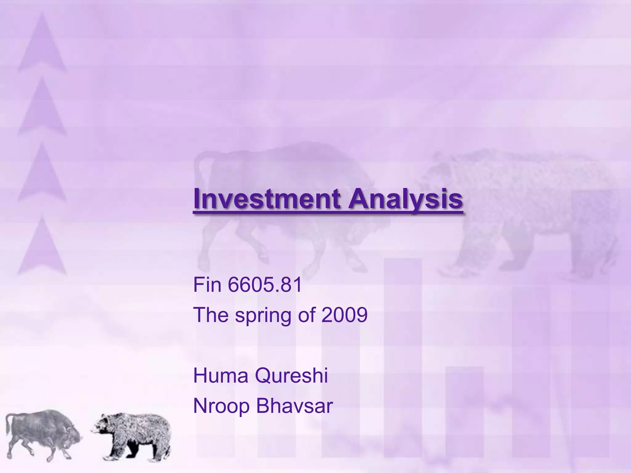 Investment Analysis Project Presentation | PPTX