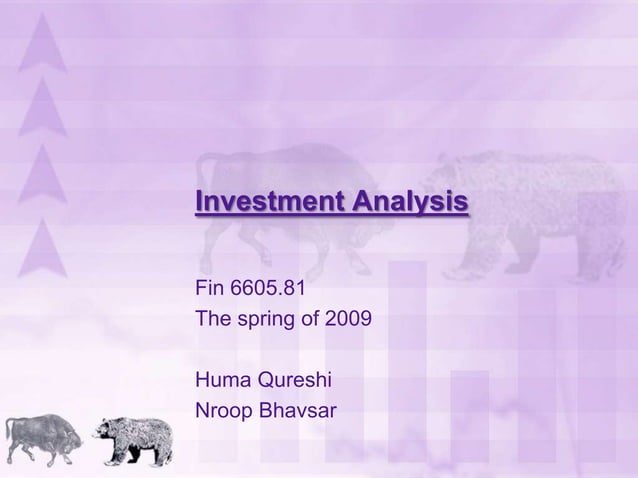 Investment Analysis Project Presentation | PPTX | Stocks and Bonds ...