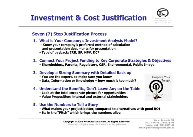 Investment And Cost Justification 7 Simple Steps | PPT