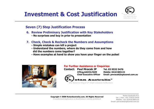 Investment And Cost Justification 7 Simple Steps | PPT