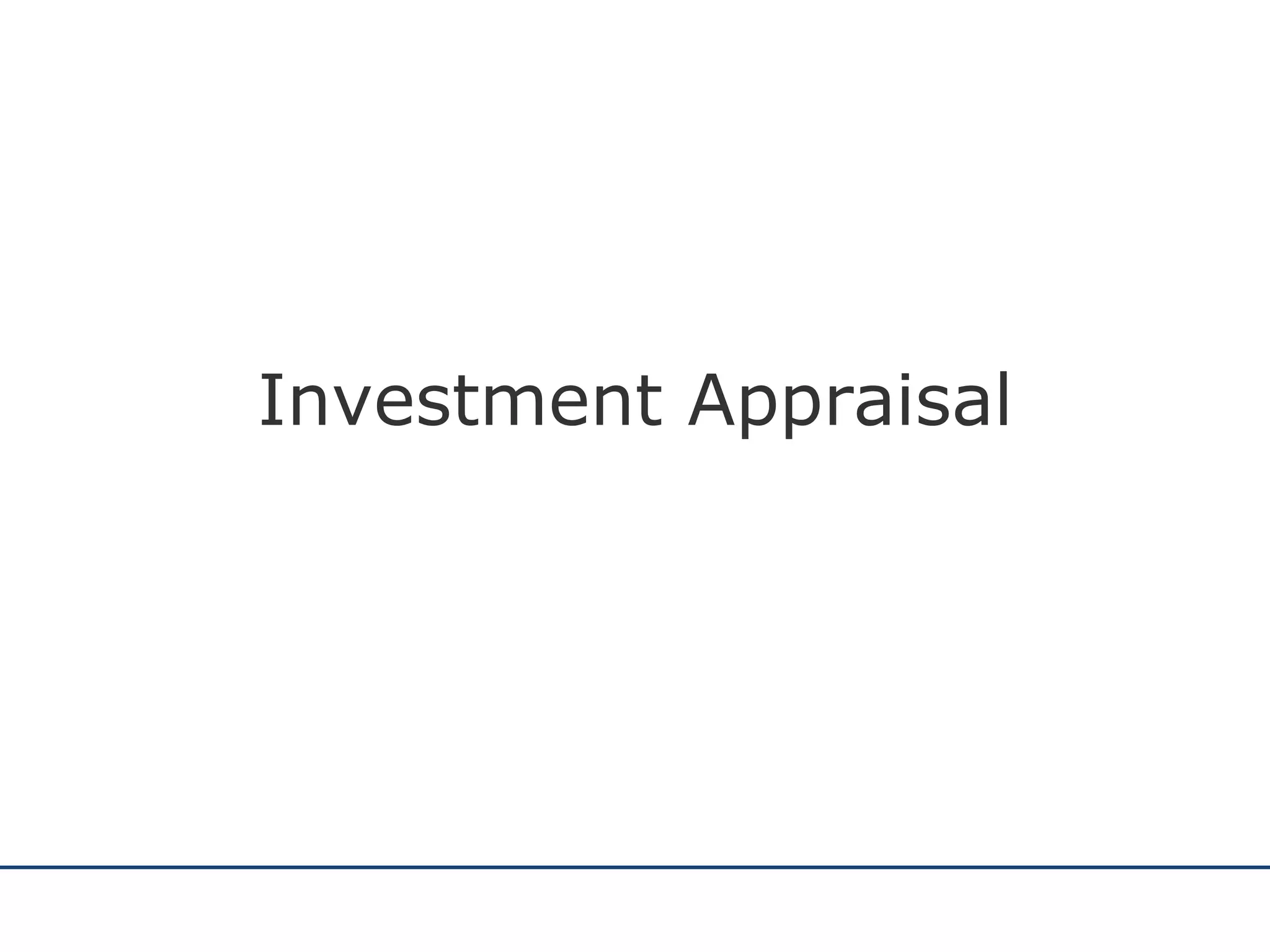 Investment Appraisal | PPT