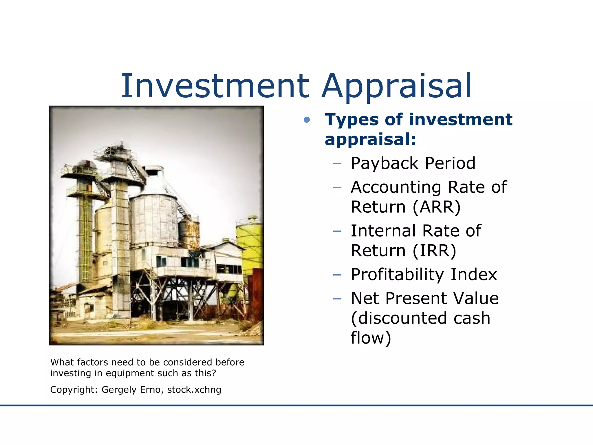 Investment Appraisal | PPT