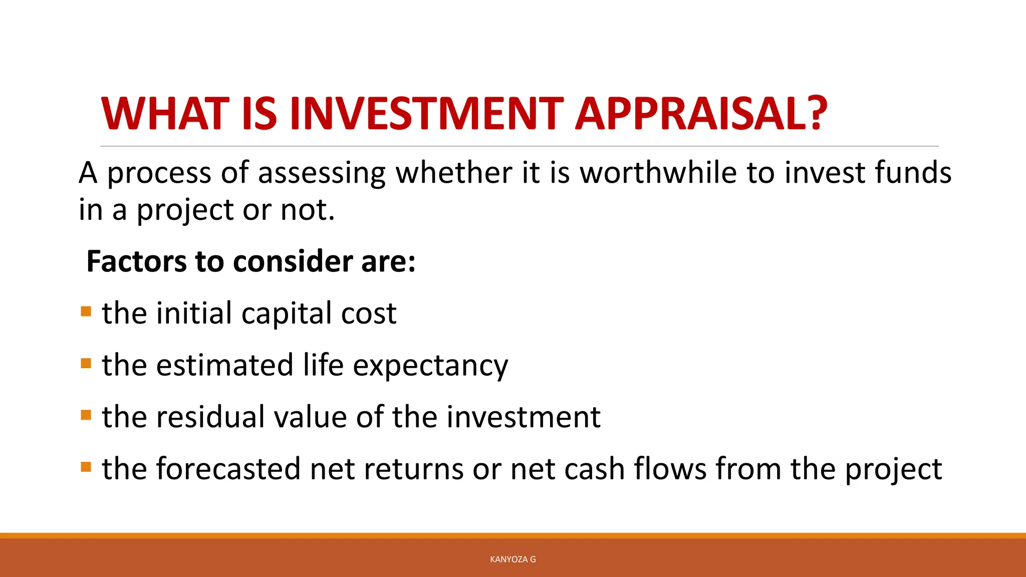 Advanced level Accounting Investment appraisal_Kanyoza.pptx