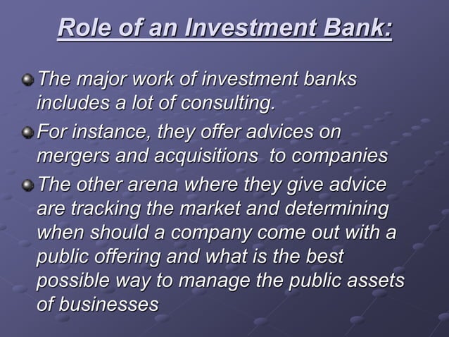 investment banking.ppt | Business Banking & Finance | Business