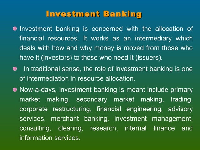 Investment banking an overview | PPT