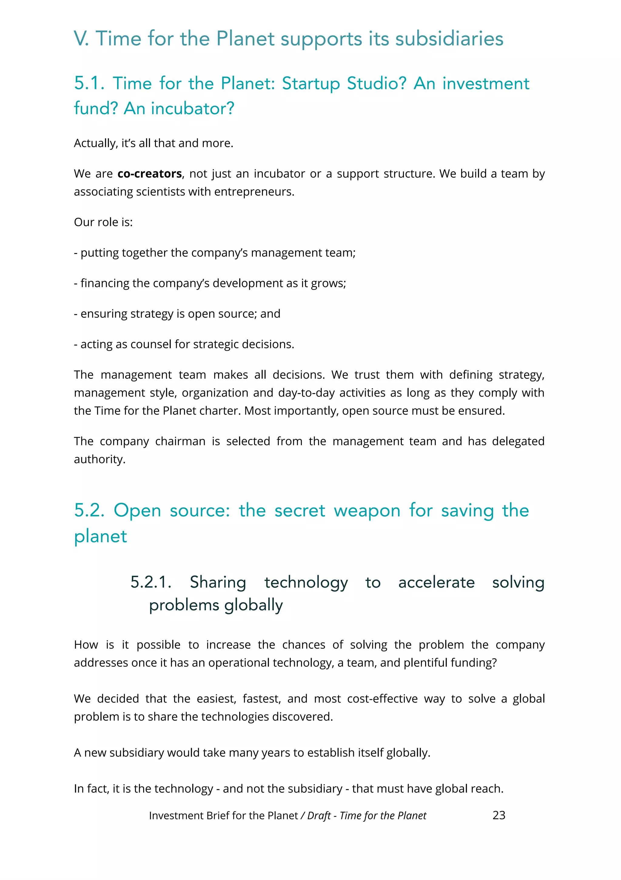 Investment brief for the planet | PDF | Business Accounting & Finance ...