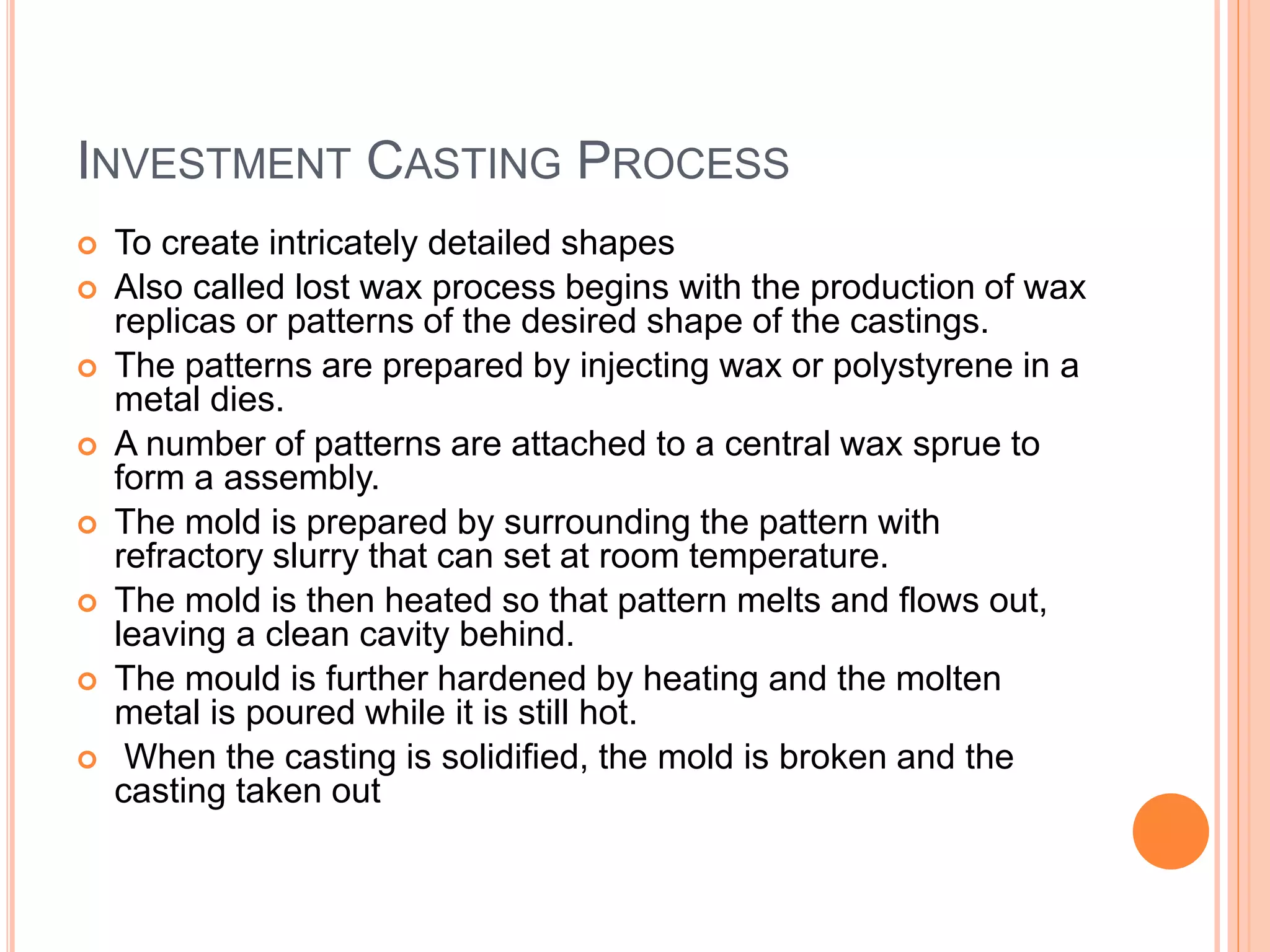 Investment casting | PPTX
