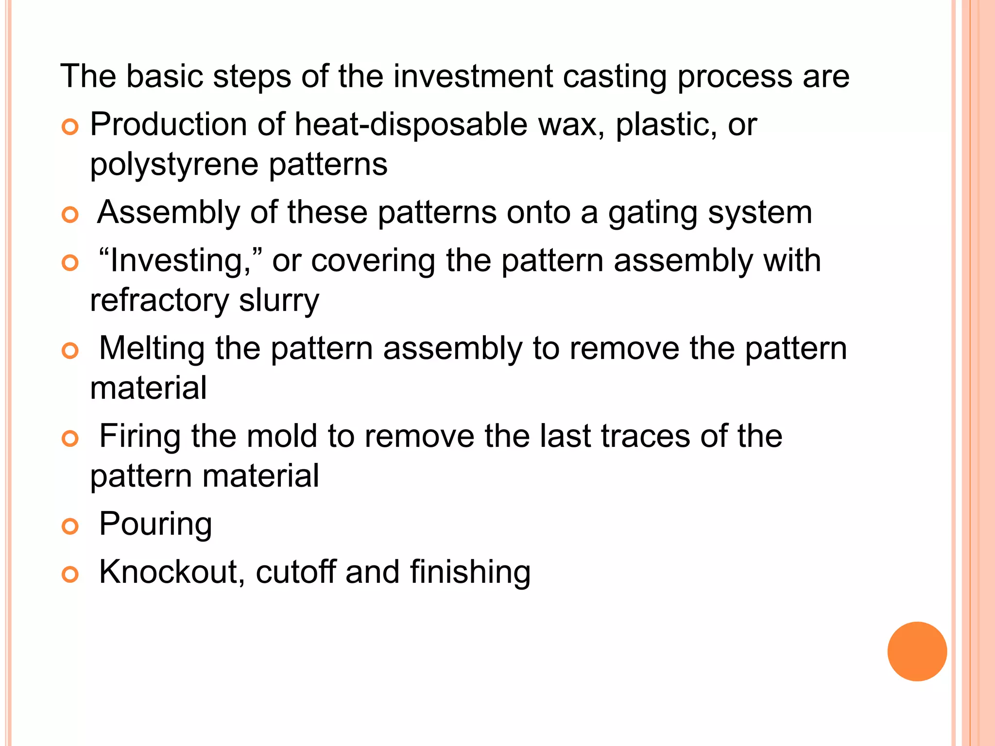 Investment casting | PPTX