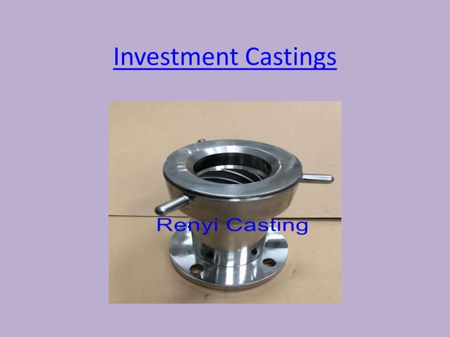 Iron Sand Casting Foundry- RENYI CASTINGS | PPT