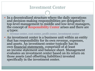 Investment center performace by residual income | PPTX