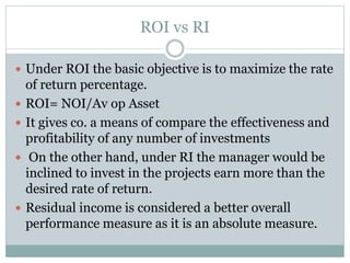Investment center performace by residual income | PPTX