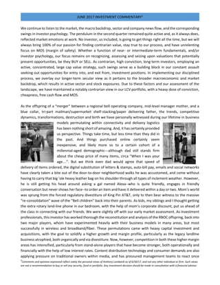 June 2017 Investment Commentary & Performance | PDF