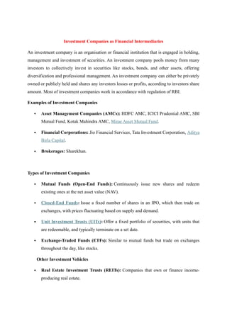 Role of Investment companies in India .docx