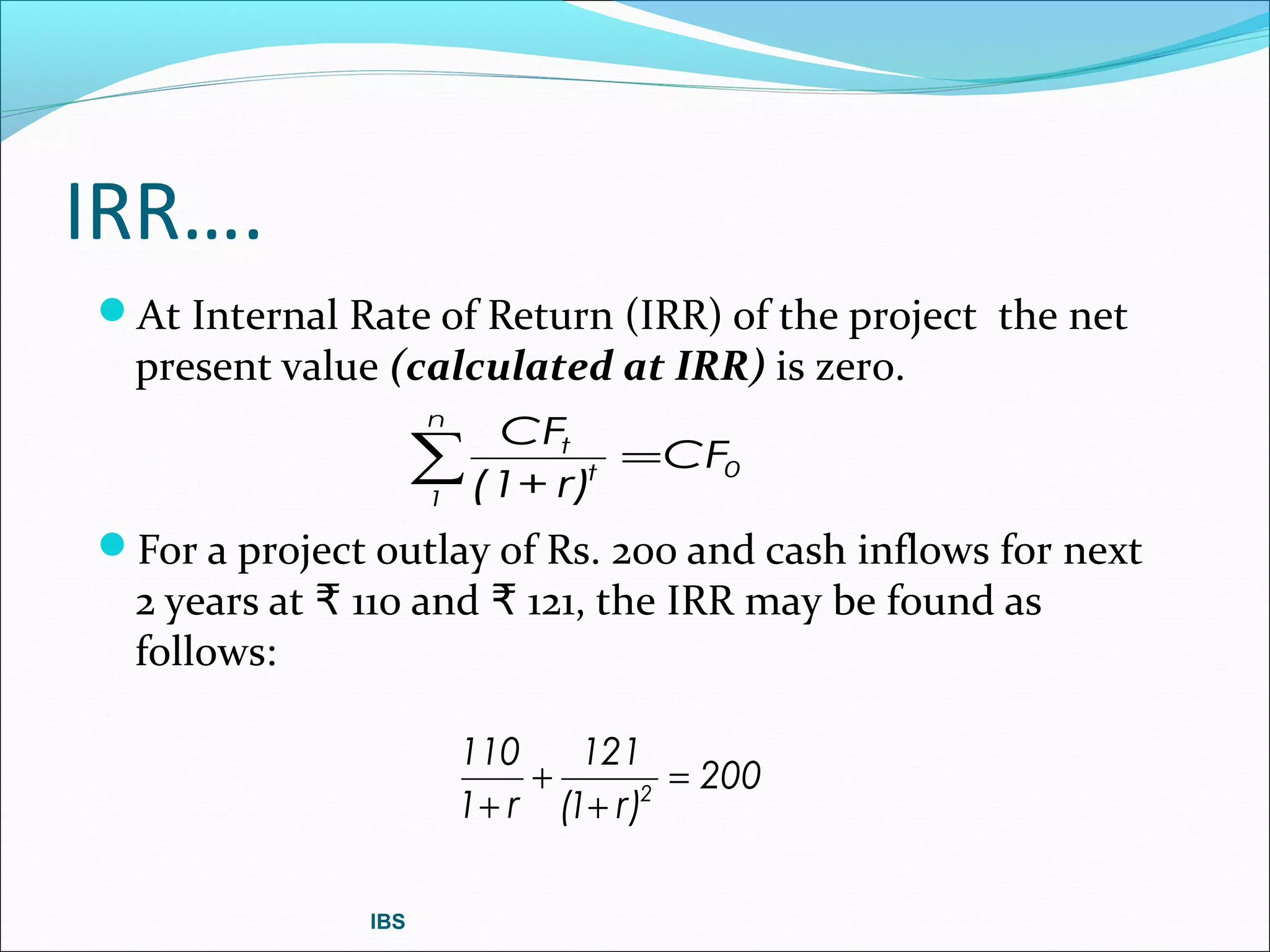 Investment criteria modified npv,irr | PPT | Business Accounting & Finance | Business