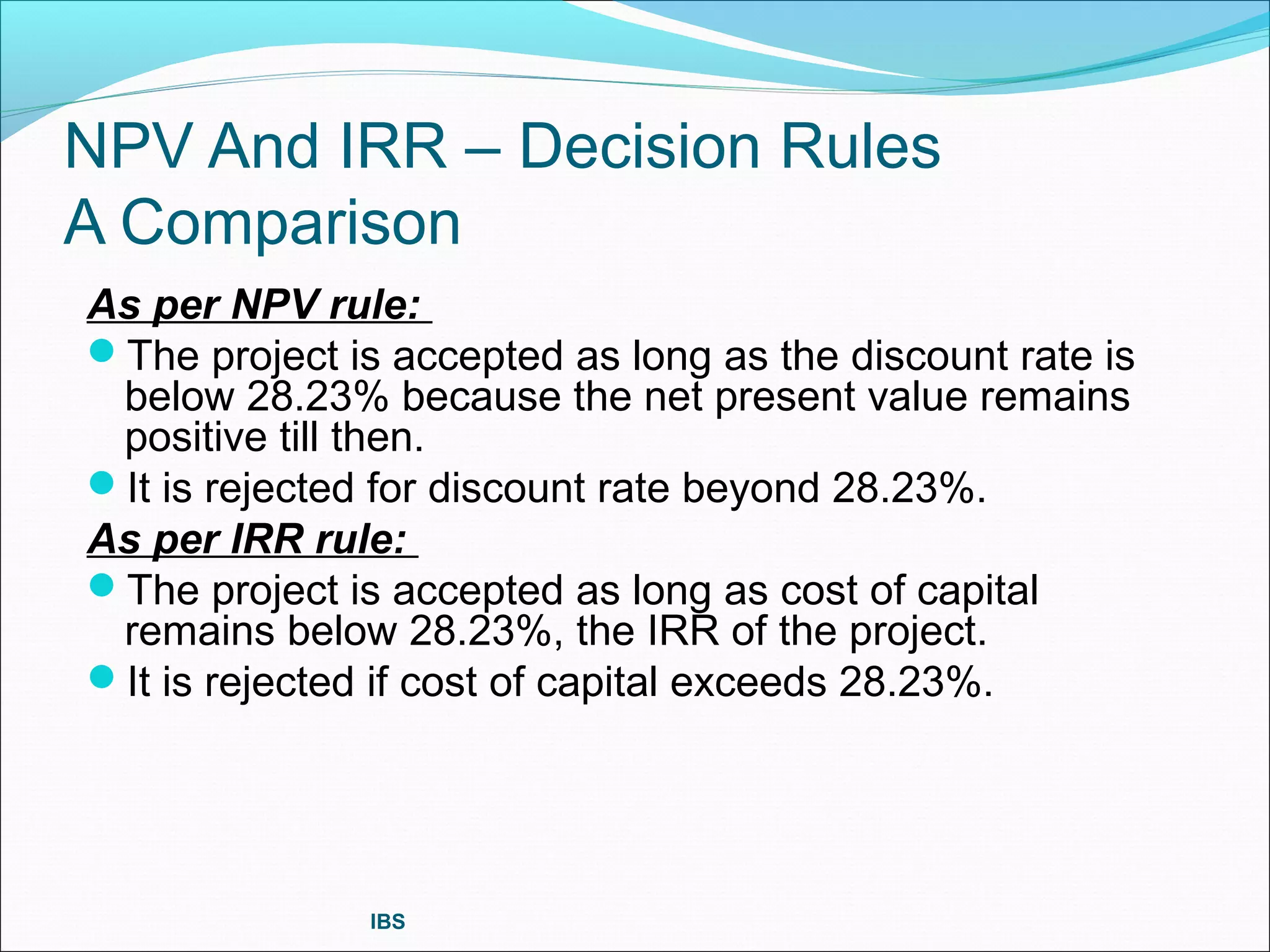 Investment criteria modified npv,irr | PPT | Business Accounting & Finance | Business