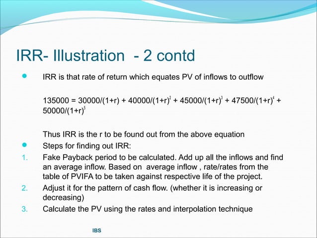 Investment criteria modified npv,irr | PPT | Business Accounting & Finance | Business