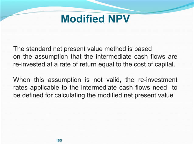 Investment criteria modified npv,irr | PPT | Business Accounting ...