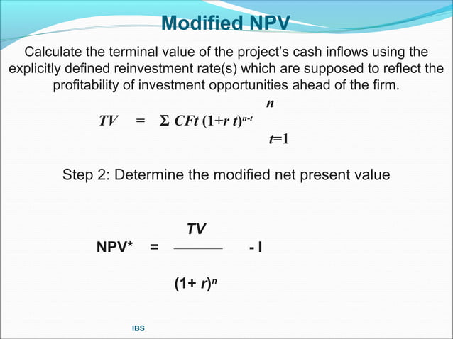 Investment criteria modified npv,irr | PPT | Business Accounting ...