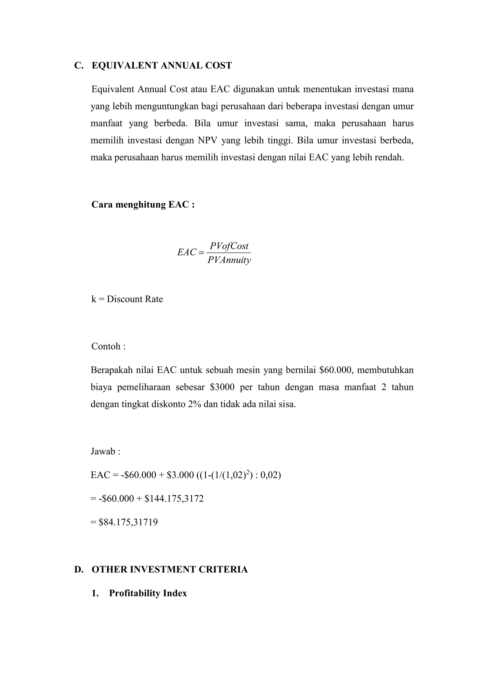 Investment Decision Criteria/abshor.marantika/Ajeng Taufina Rmadhanti/3-04 | PDF