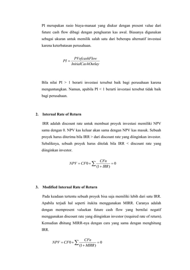Investment Decision Criteria/abshor.marantika/Ajeng Taufina Rmadhanti/3-04 | PDF