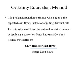 Investment decisions under risk | PPTX