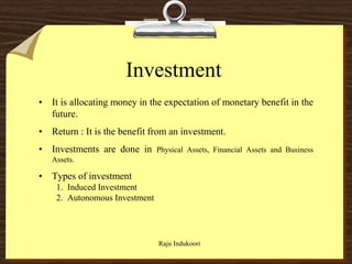 Investment function | PPT