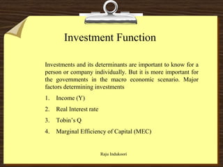 Investment function | PPT