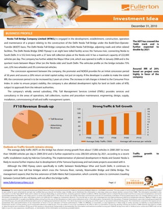 Investment Idea: Noida Toll Bridge Company Ltd - BUY | PDF | Business ...