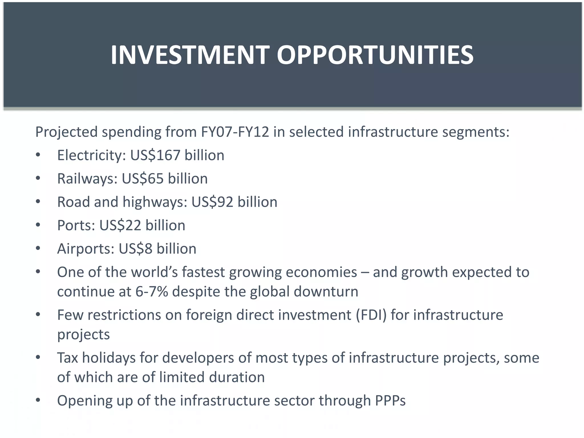 Investment opportunities in Indian infrastructure sector | PDF