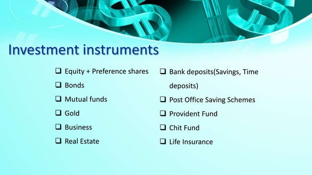 Investment instruments | PPTX