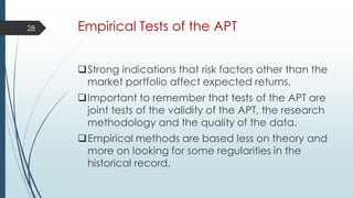 Investment management chapter 5 the arbitrage pricing theory | PDF ...