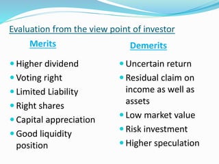 Investment management of equity shares | PPT