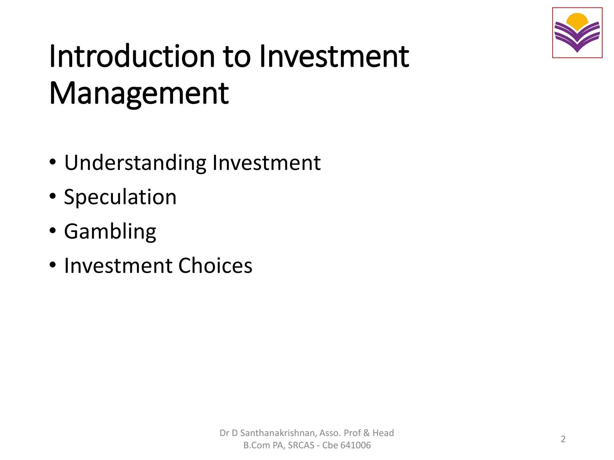 Introduction to Investment Management: Unit 1 | PDF