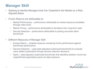 Investment Manager Selection | PPTX | Stocks and Bonds | Personal Investing