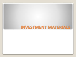 Investment materials | PPTX | Jewelry Making | Arts and Crafts