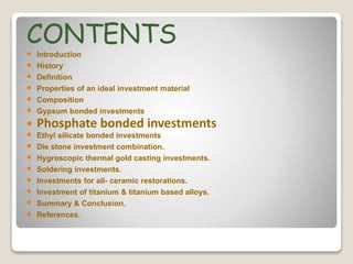 Investment materials | PPTX