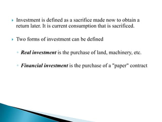 Investment meaning nature | PPTX