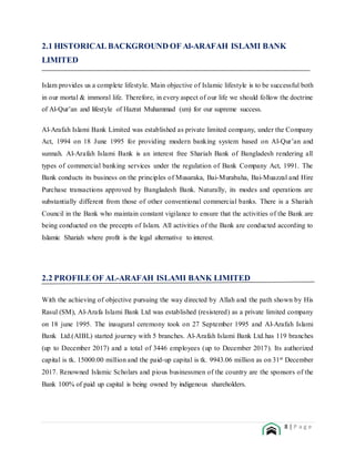 Investment mechanism of al arafah islami bank limited | DOCX