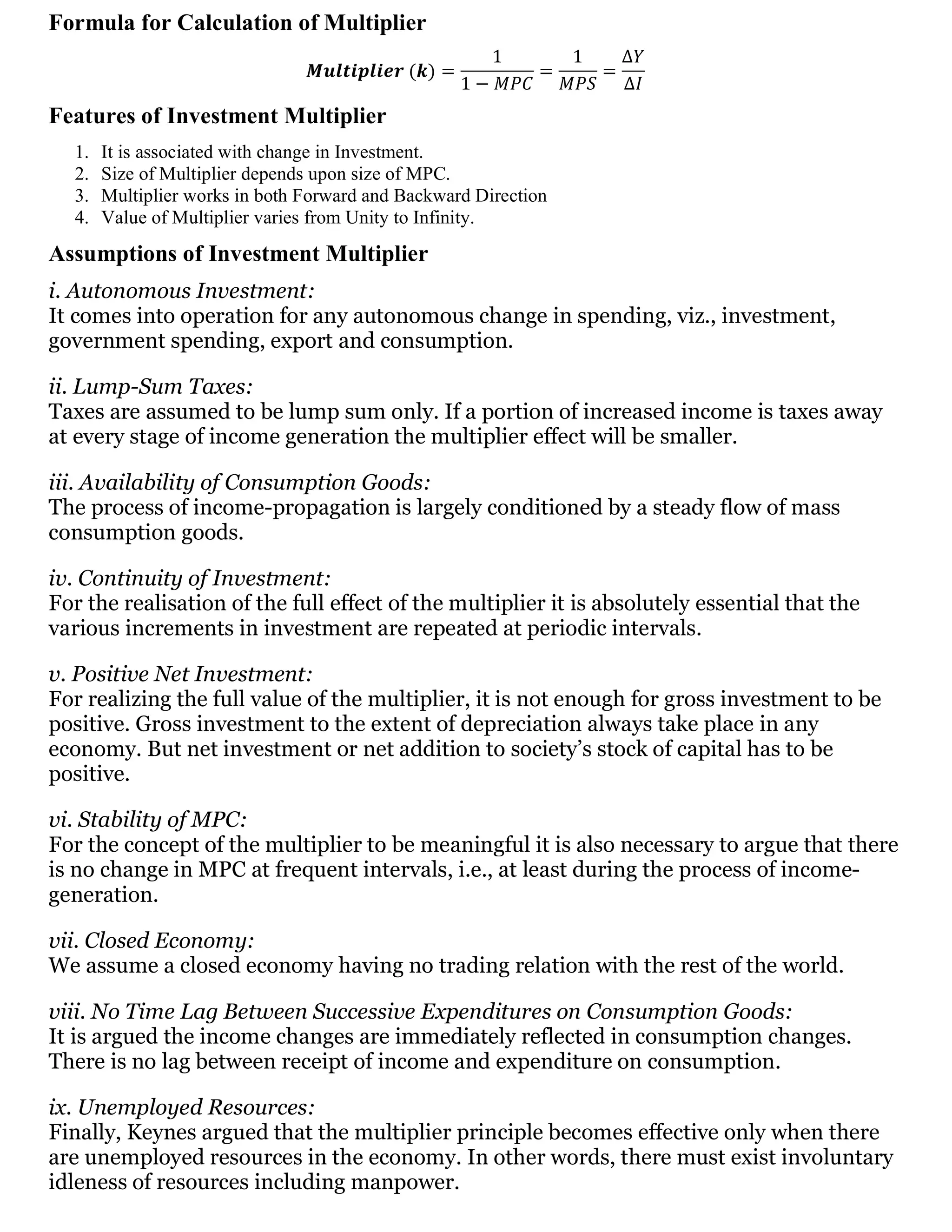 Investment Multiplier | PDF