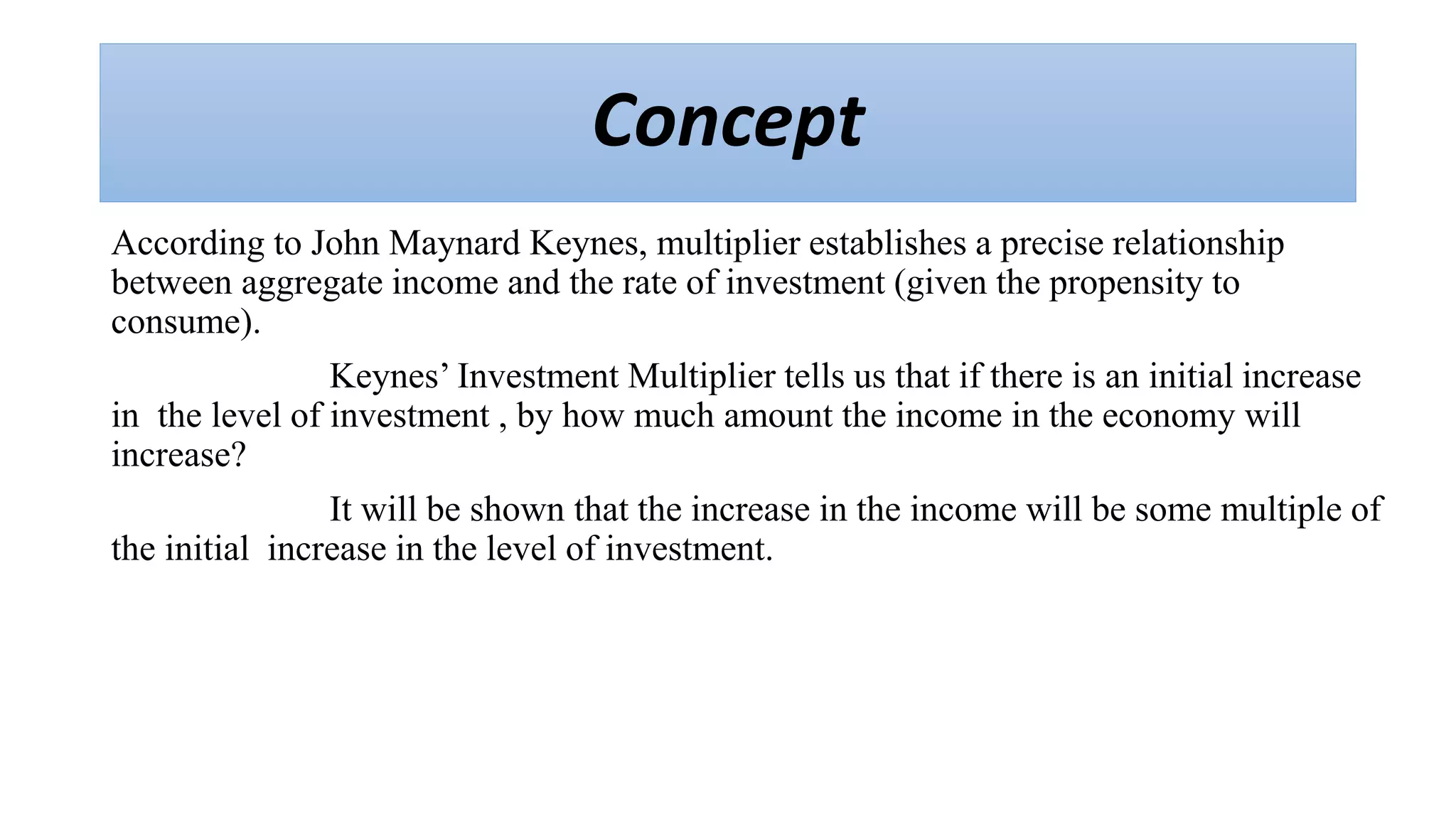 Investment multiplier or income multiplier | PPTX