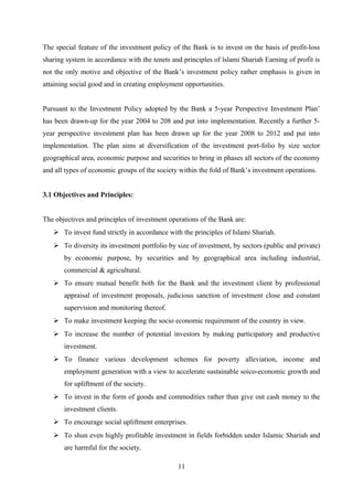 Investment of Islami Bank bangladesh limited | DOC