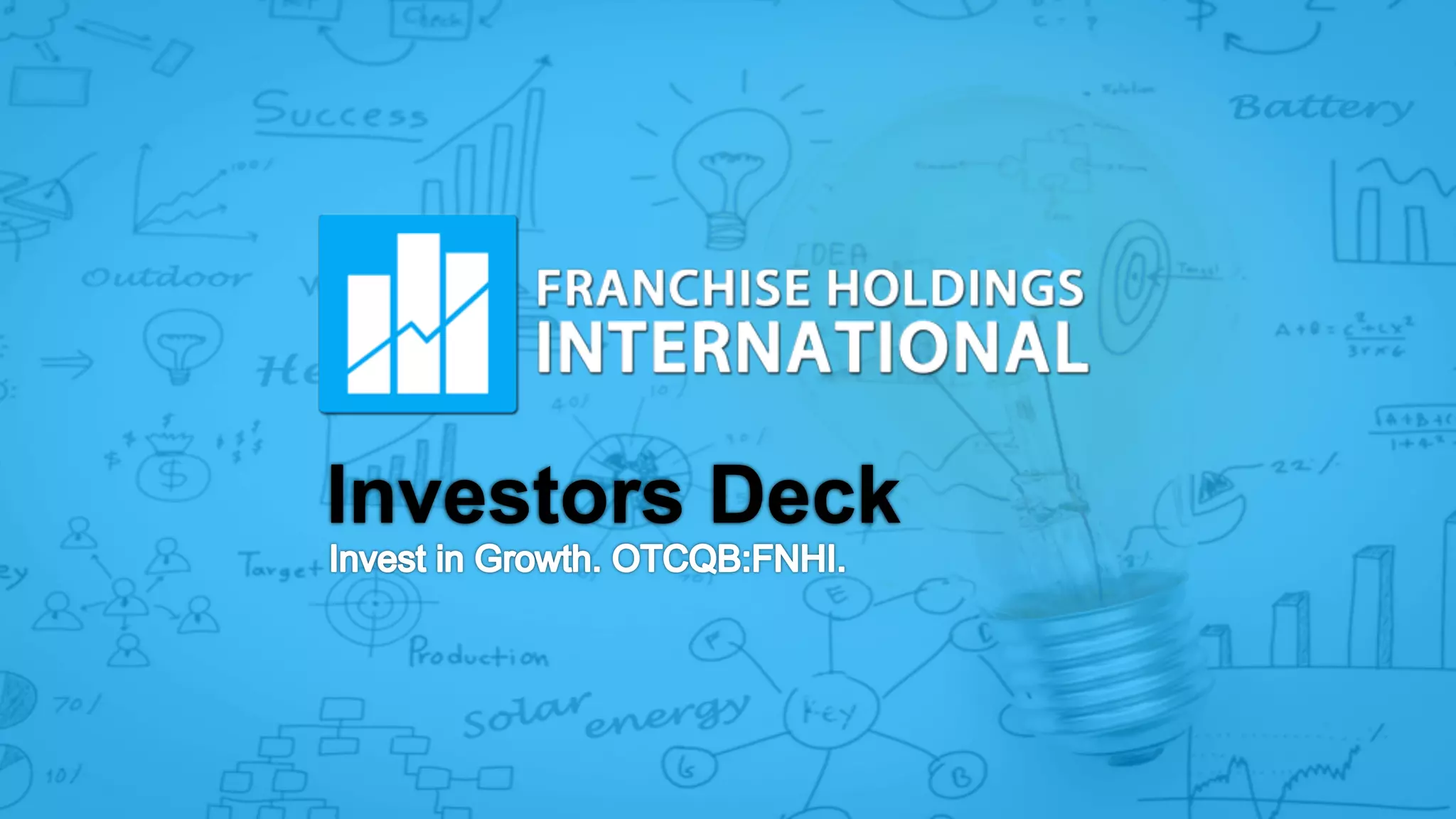 Investment Opportunity in Franchise Holdings International OTCQB:FNHI | PPT